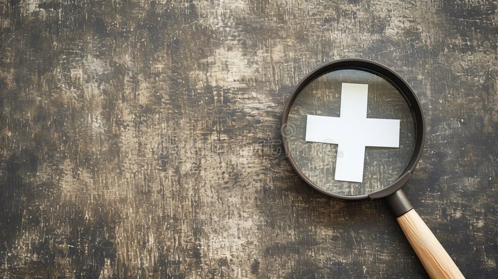 Magnifying Glass with White Cross - Simple, Clear, and Informative ...
