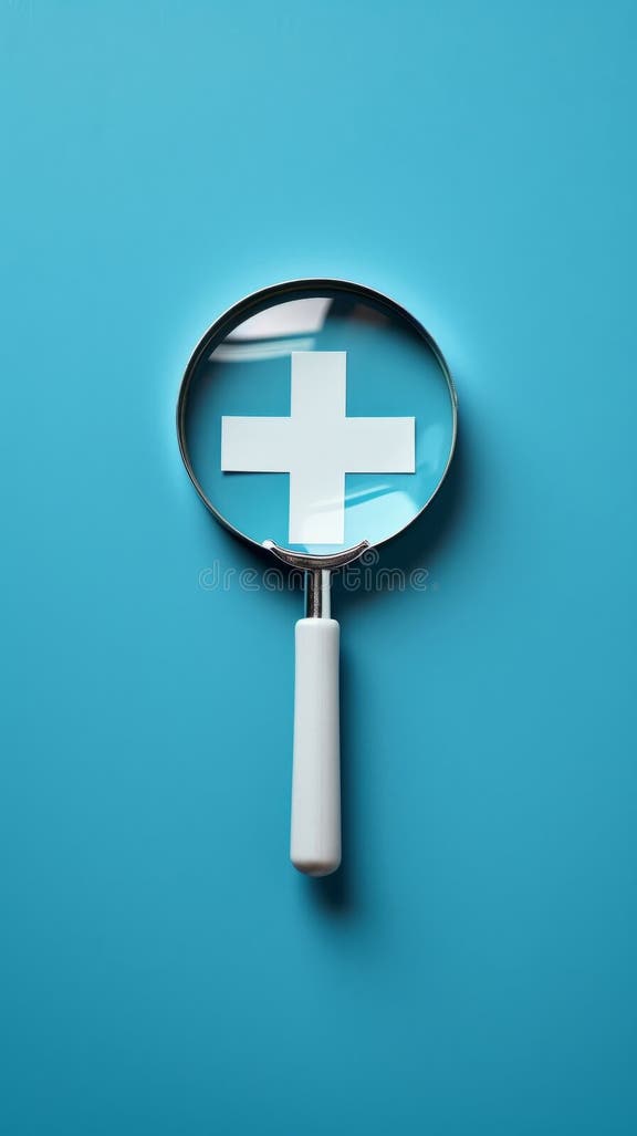 Magnifying Glass with White Cross, Tool for Enhanced Visual Inspection ...