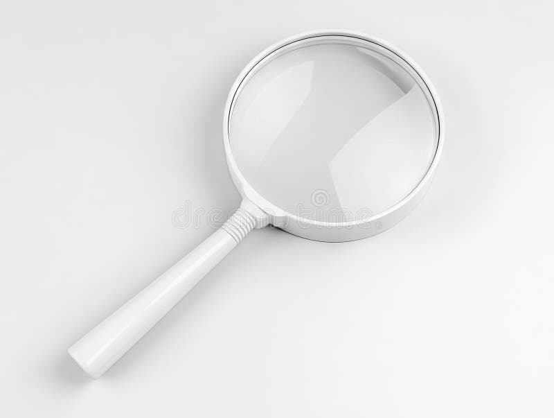A Magnifying Glass on a White Surface Stock Illustration - Illustration ...