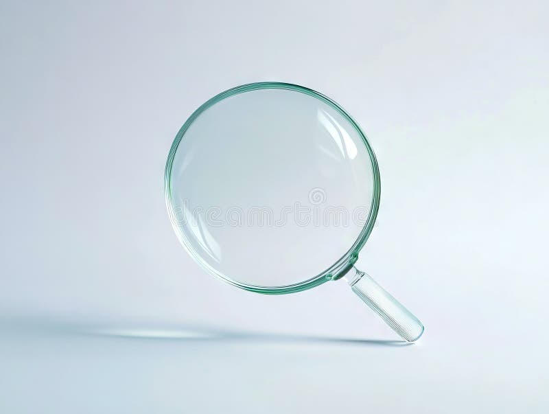 A Magnifying Glass on a White Surface Stock Image - Image of angled ...