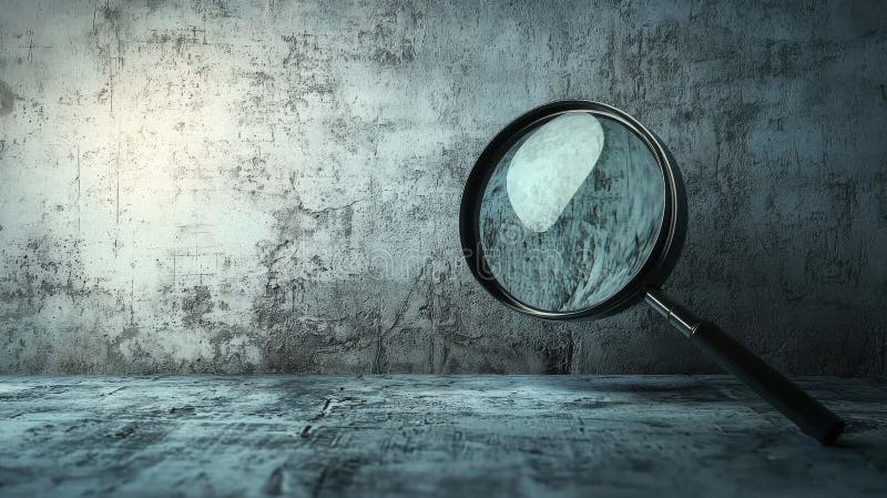 Magnifying Glass on a Wooden Table with Natural Lighting and Shadows ...