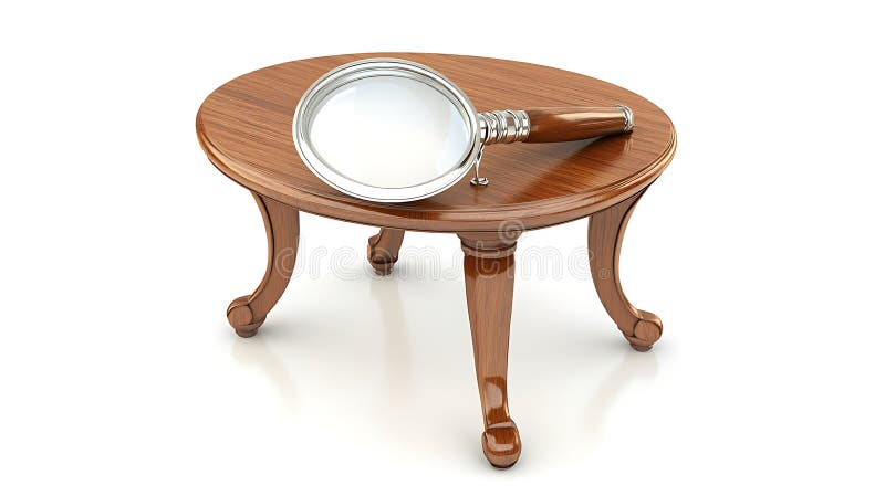 A Magnifying Glass is on a Wooden Table Stock Image - Image of antique ...