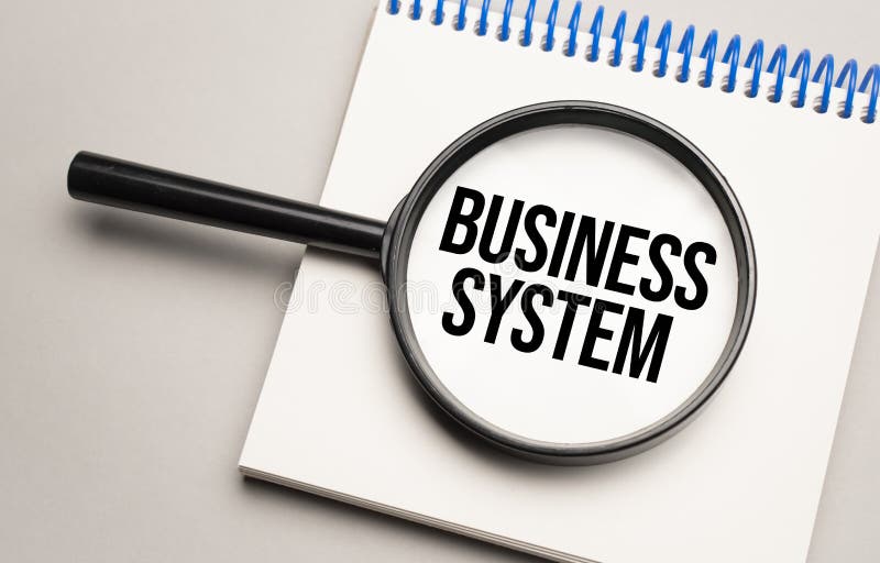 Business System Text on Paper with Calculator,magnifier ,pen on the ...