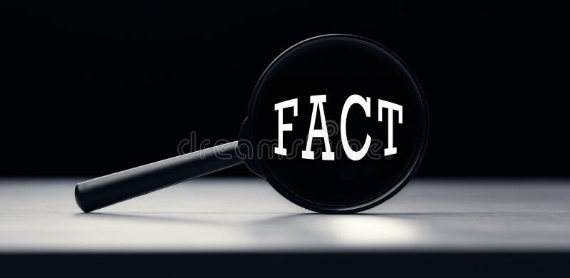 Magnifying Glass With The Word Fact On Table. Search Idea Stock Image ...