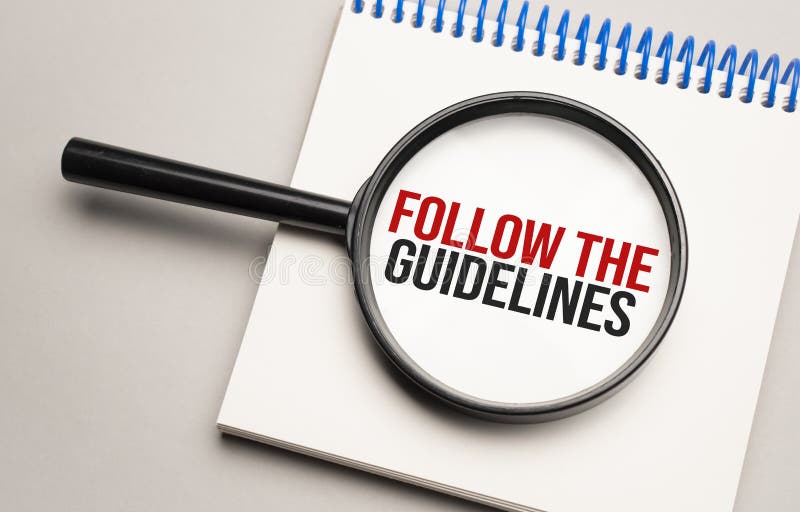 FOLLOW the GUIDELINES Text Written on a Notebook with Keyboard, Chart ...