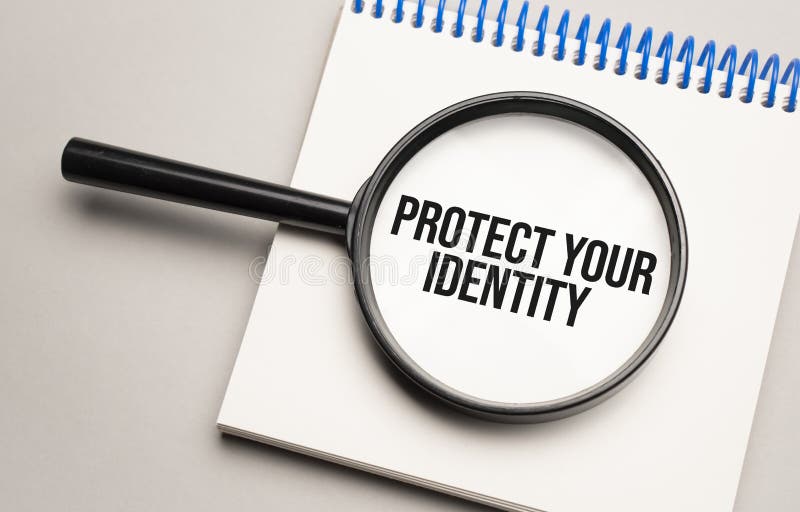 Protect Your Identity Text Concept. Office Workplace Table with ...