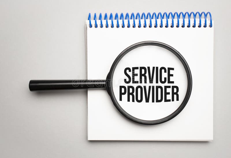 Magnifying Glass Word Service Provider Chart Background Stock Photos ...