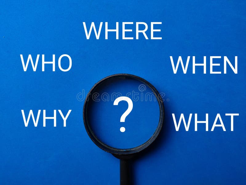 Magnifying Glass with the Word Where,who,when,why,what Stock Image ...