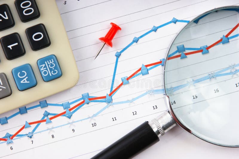 Magnifying Glass and the Working Paper Stock Photo - Image of close ...