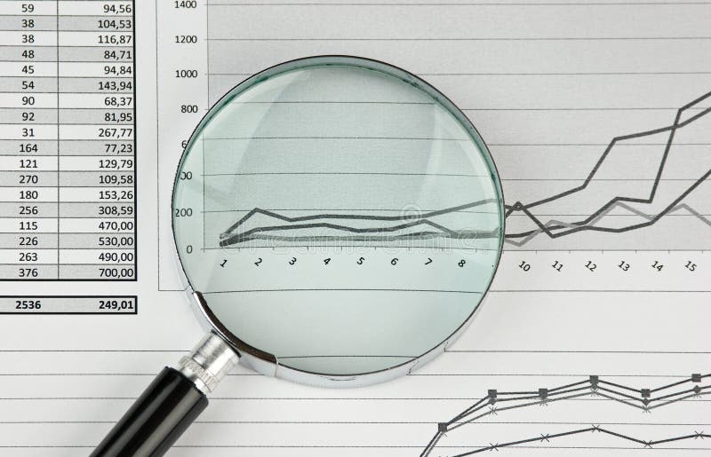 Magnifying Glass and Working Paper Stock Photo - Image of concepts ...