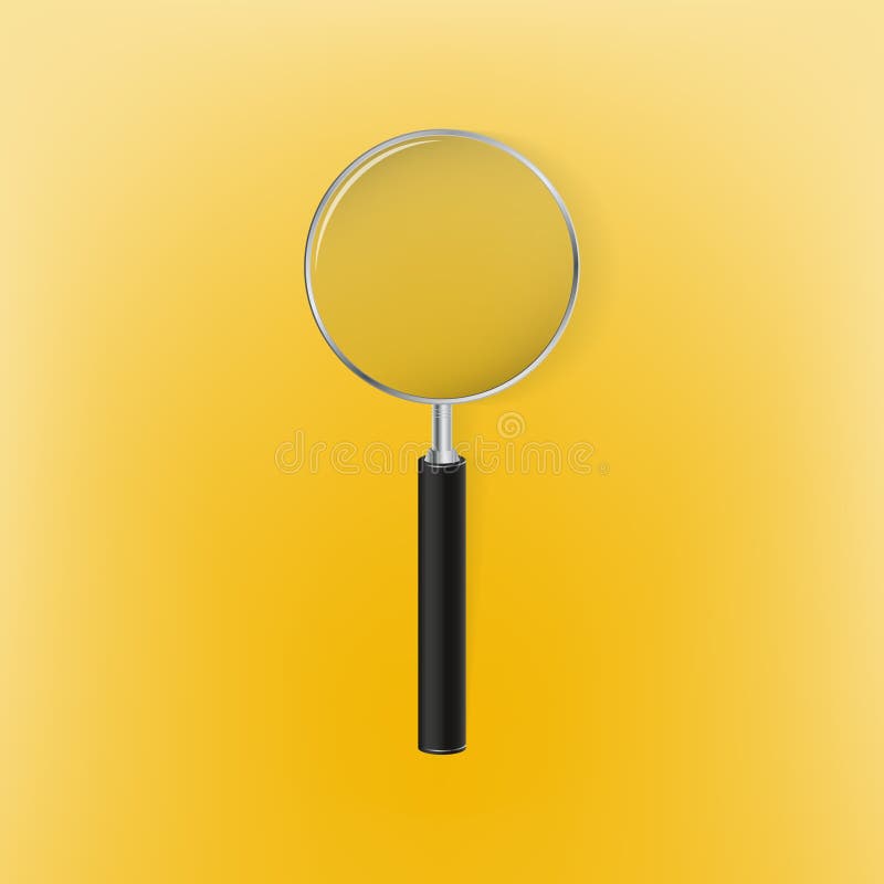 Magnifying Glass on Yellow Background Stock Vector - Illustration of ...