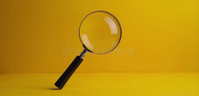 Magnifying Glass on a Yellow Background Stock Image - Image of ...