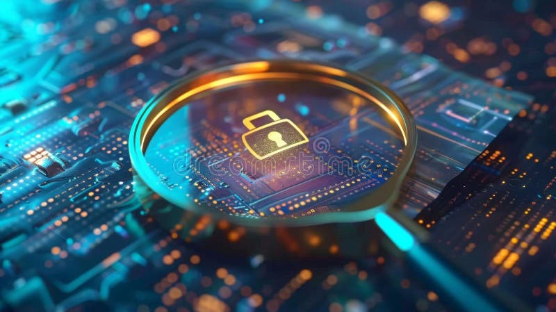 A Magnifying Glass Zooming in on a Locked Document Emphasizing the ...