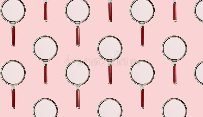 Magnifying Glasses Arranged in a Repeating Pattern, Symbolizing ...
