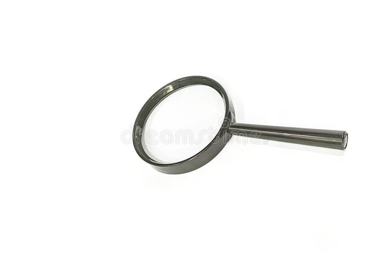 Black Magnifying Glass on White Background Stock Image - Image of ...