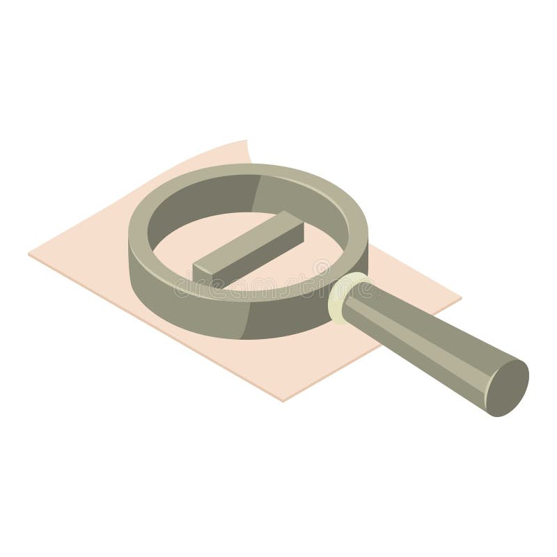 Magnifying Icon Isometric Vector. Sheet of Paper and Magnifying Glass ...