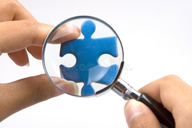 Magnifying Jigsaw Puzzle stock image. Image of network - 1626871