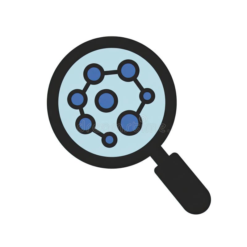 Magnifying Lens Cell Structure Icon: Biological Research and ...