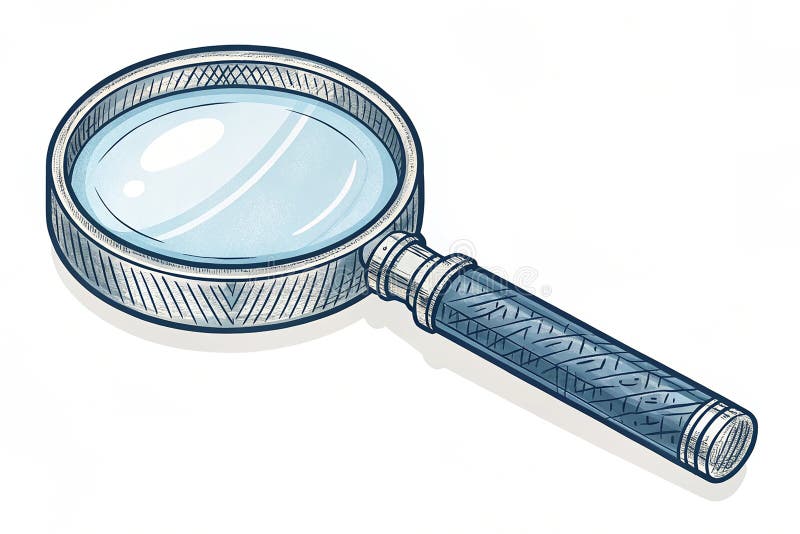 Magnifying Lens Icon, Isolated on White Stock Illustration ...