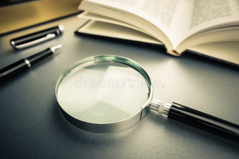 Magnifying Glass On Information Objects Stock Image - Image of ...