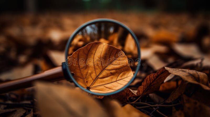 A Magnifying View of a Leaf through a Magnifying Lens. Generative AI ...