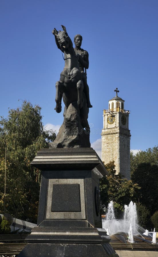 Magnolia Square. Monument To Phillip II in Bitola Stock Image - Image ...