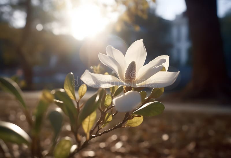 Magnolia White. Spring Blossom Stock Illustration - Illustration of ...