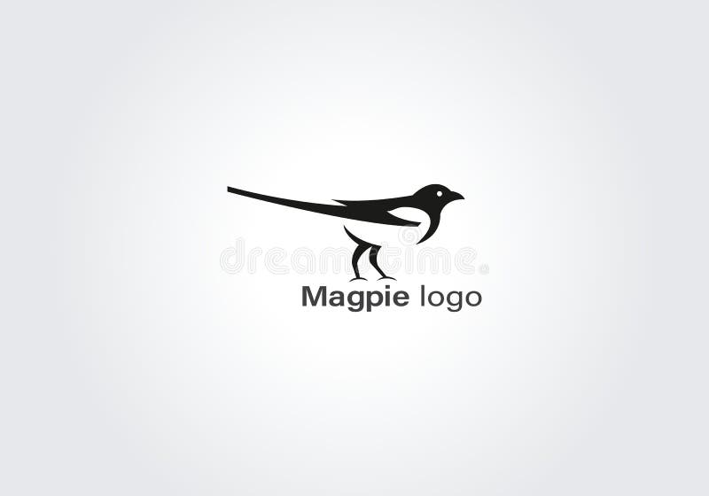 Magpie Bird Negative Space Logo Vector Illustration Stock Illustration ...