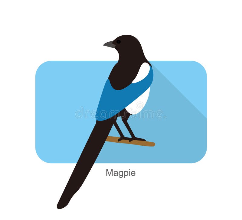Standing Magpie Bird on Knife Vector Stock Vector - Illustration of ...