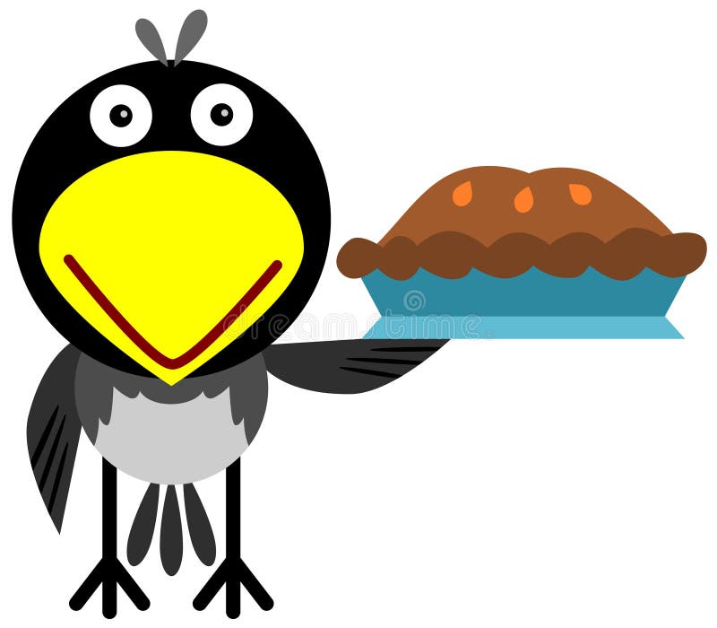 Magpie with a pie stock illustration. Illustration of baked - 31018070