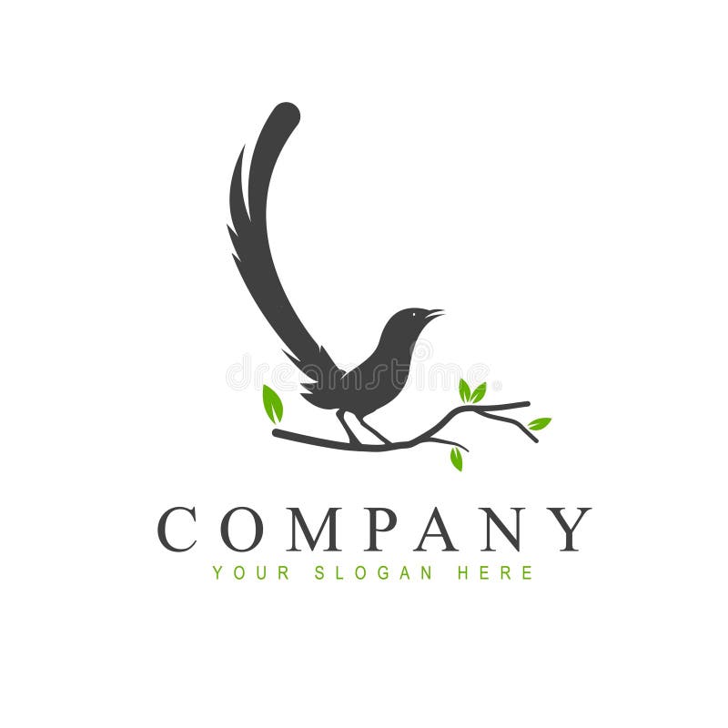 Two Magpies on the Branch of a Tree Stock Illustration - Illustration ...