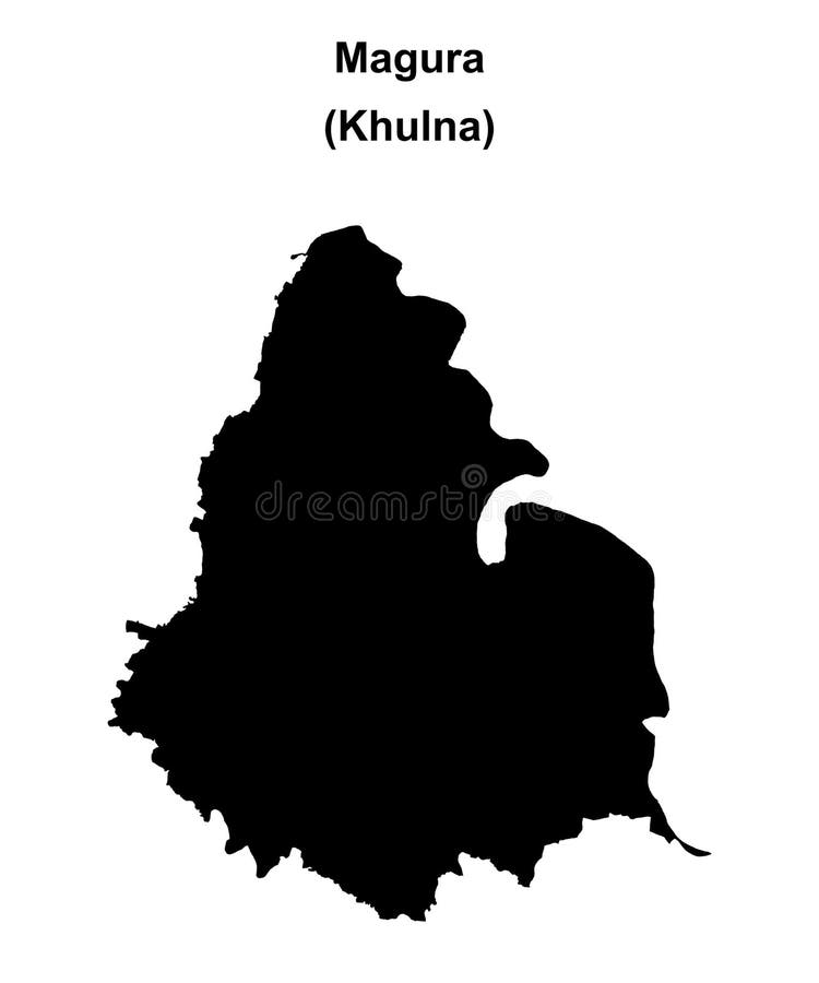 Magura outline map stock vector. Illustration of district - 371637102