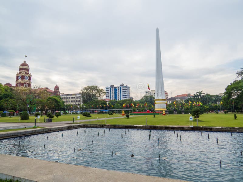 Maha Bandula Park. in Yangon, Myanmar Stock Photo - Image of colorful ...