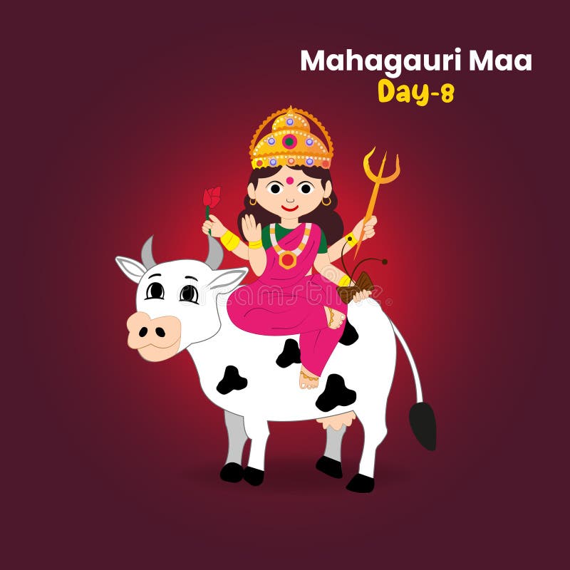 Maa Mahagauri Stock Illustrations – 33 Maa Mahagauri Stock ...