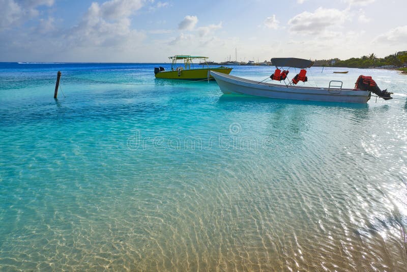 Mahahual Caribbean Beach in Costa Maya Stock Photo - Image of sunny ...