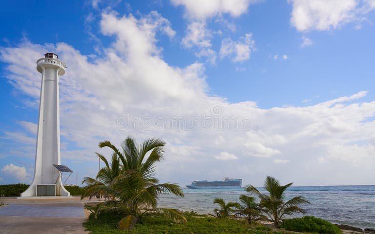 Mahahual Lighthouse in Costa Maya Mexico Stock Photo - Image of costa ...