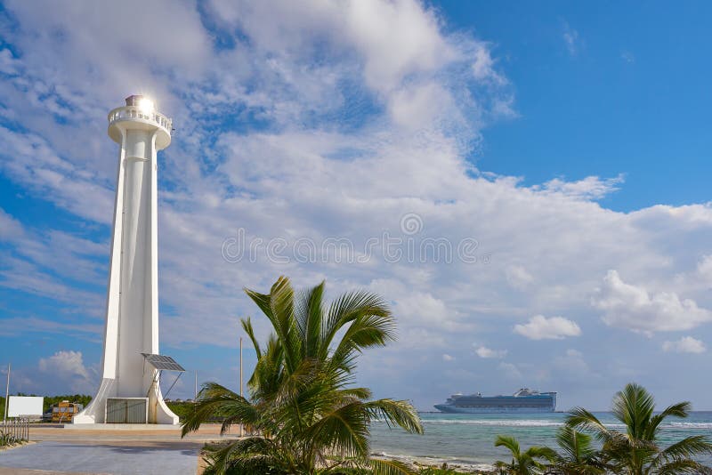 Mahahual Lighthouse in Costa Maya Mexico Stock Photo - Image of beach ...