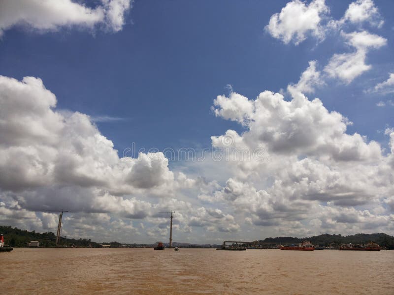 The Mahakam River Bridge 1 Project Stock Photo - Image of project ...