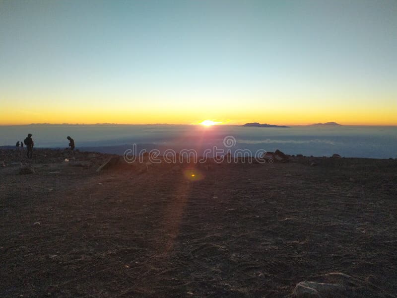 Mahameru stock photo. Image of hill, morning, dusk, horizon - 225200474