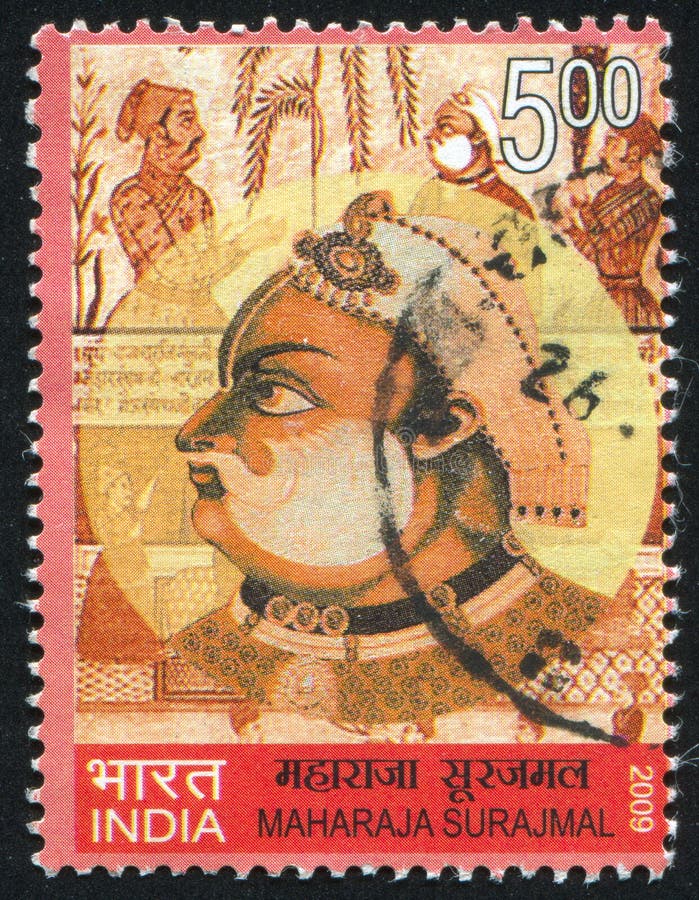 Maharaja Surajmal editorial stock photo. Image of philately - 240596043