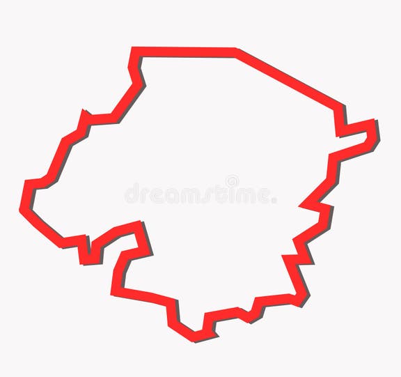 Maharajganj District Vector Map with Bold Red Outline Stock Vector ...