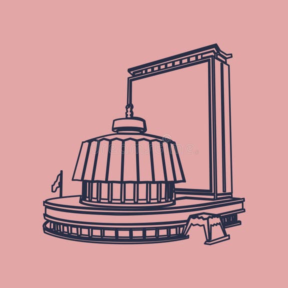 Maharashtra Legislative Assembly Building Vector Icon with Line Work ...