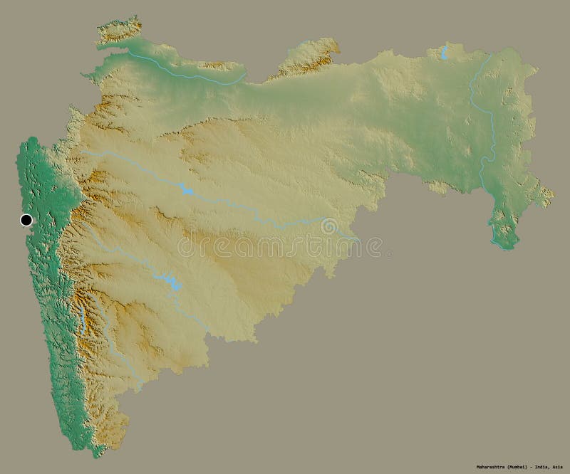 Maharashtra, State of India, on Solid. Relief Stock Illustration ...