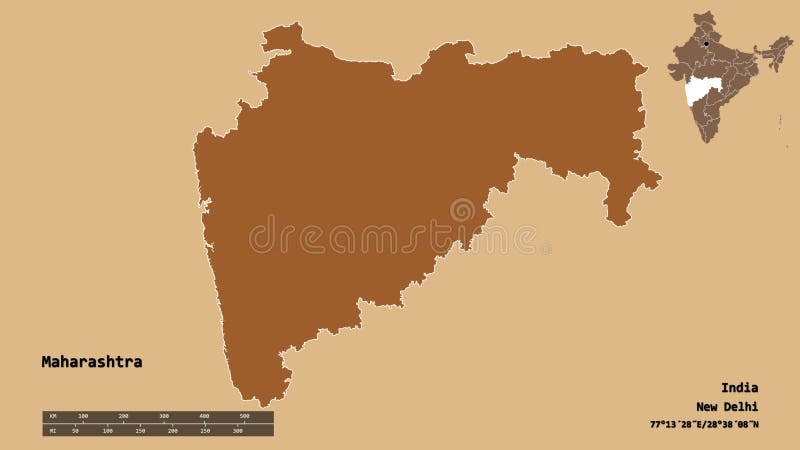 Maharashtra, State of India, Zoomed. Pattern Stock Illustration ...