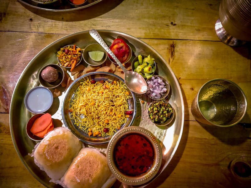 A Maharashtrian Misal Dish from Pune Stock Photo - Image of fruit ...