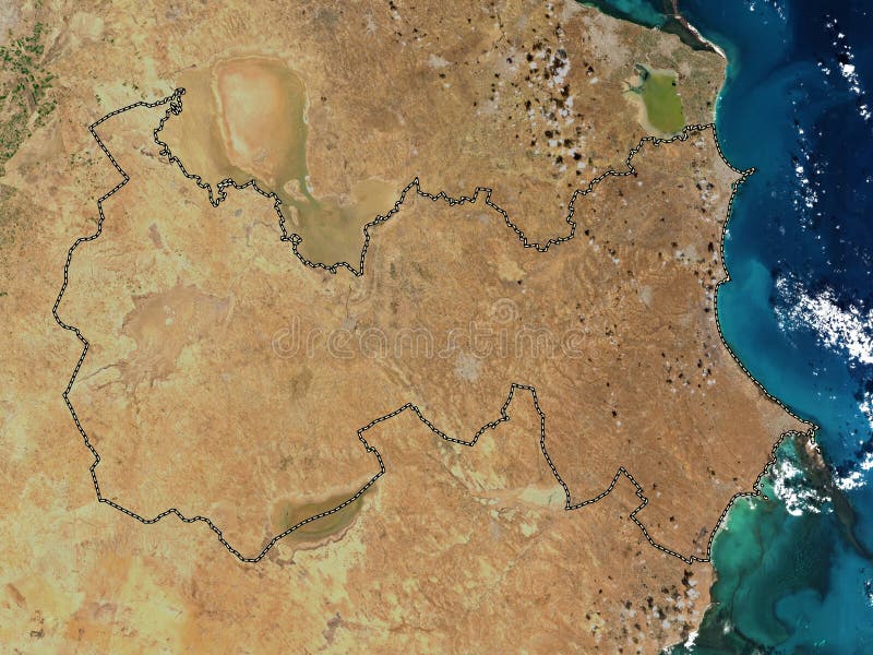 Mahdia, Tunisia. Low-res Satellite. No Legend Stock Illustration ...