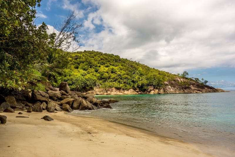 Mahe beach - Seychelles stock image. Image of shore, stone - 61975469