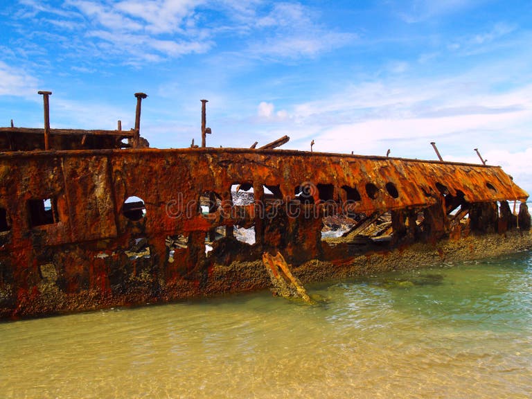 The Maheno wreck stock photo. Image of rusty, travel, blue - 6519802
