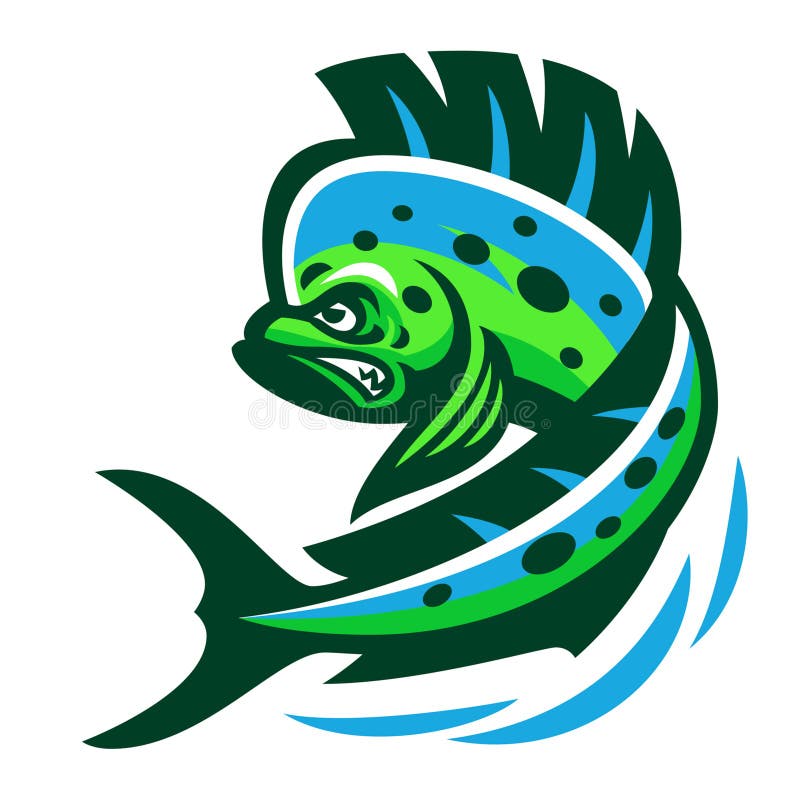 Mahi-Mahi Fish Mascot Logo Illustration Stock Vector - Illustration of ...