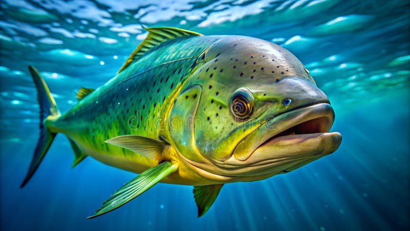 Mahi-mahi Fish Realistic Image Under the Water Close Up View ...